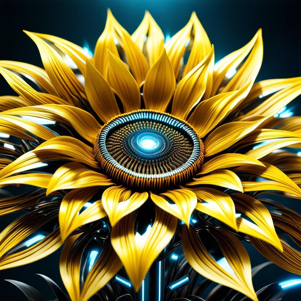 Futuristic Sunflower Energy Generator - AI Generated Artwork ...