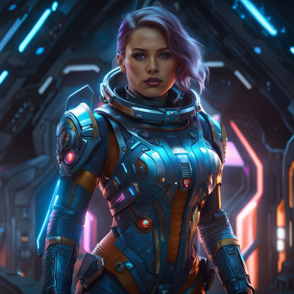 cute space girl - Hyperdetailed Sci-Fi Girl Concept Art in ...