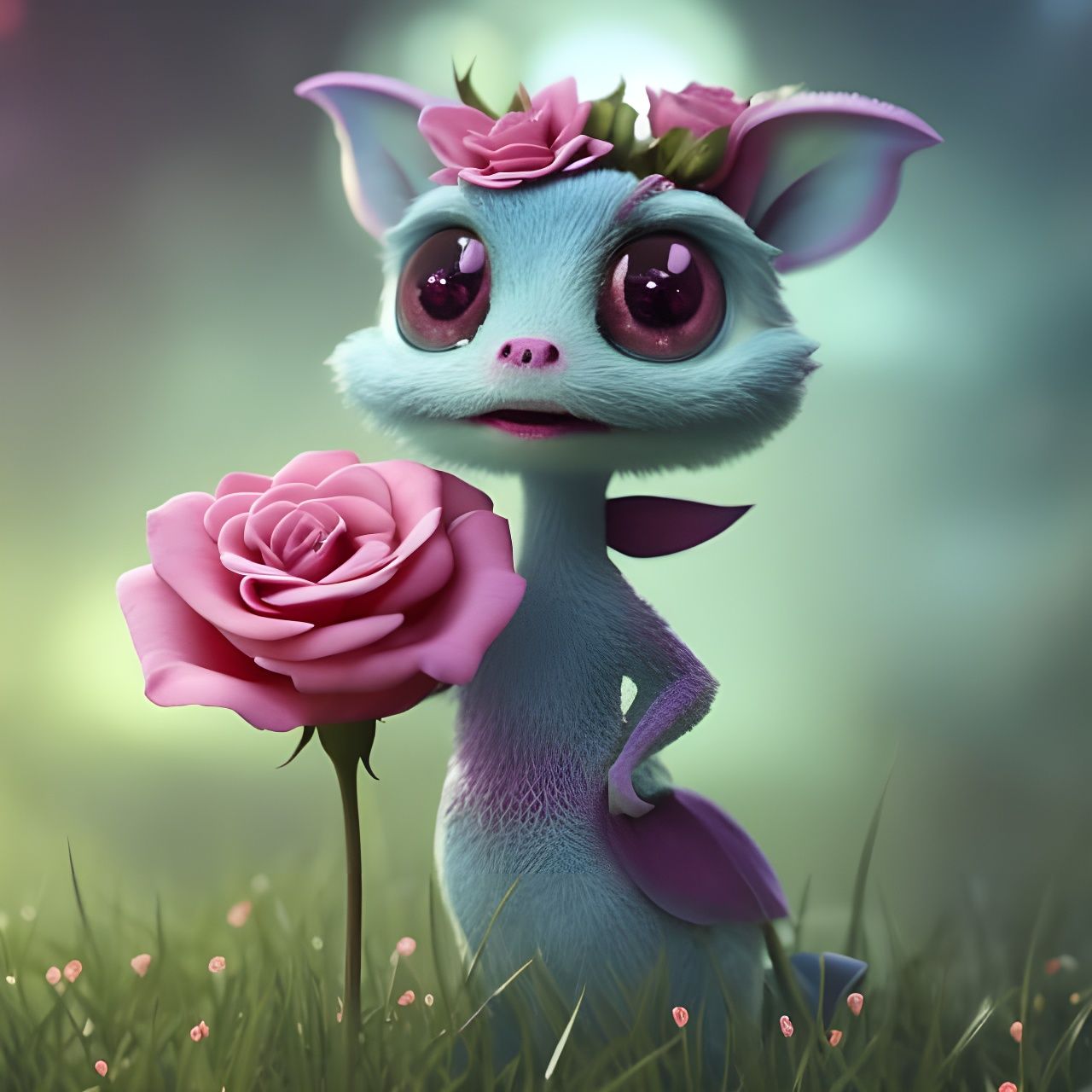 Fantasy rose creature #1 - AI Generated Artwork - NightCafe Creator