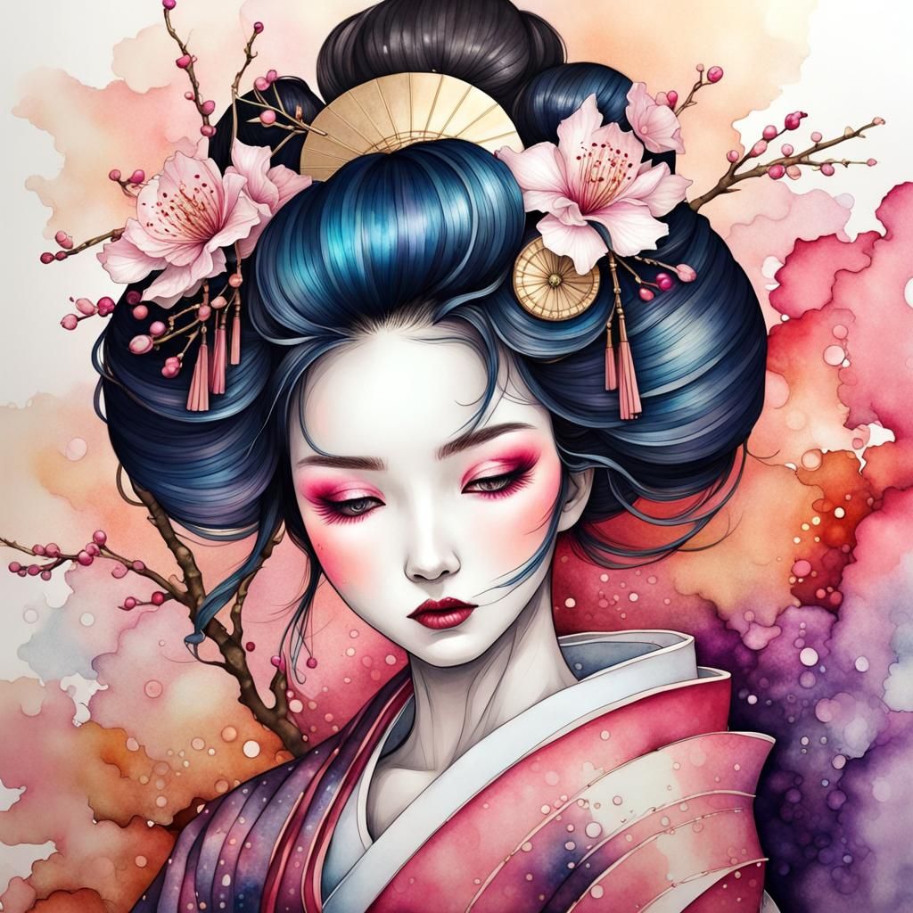 Scintillating Geisha Alcohol Inks Hyperdetailed 🌸 Kim Soo-Ja Anna ...