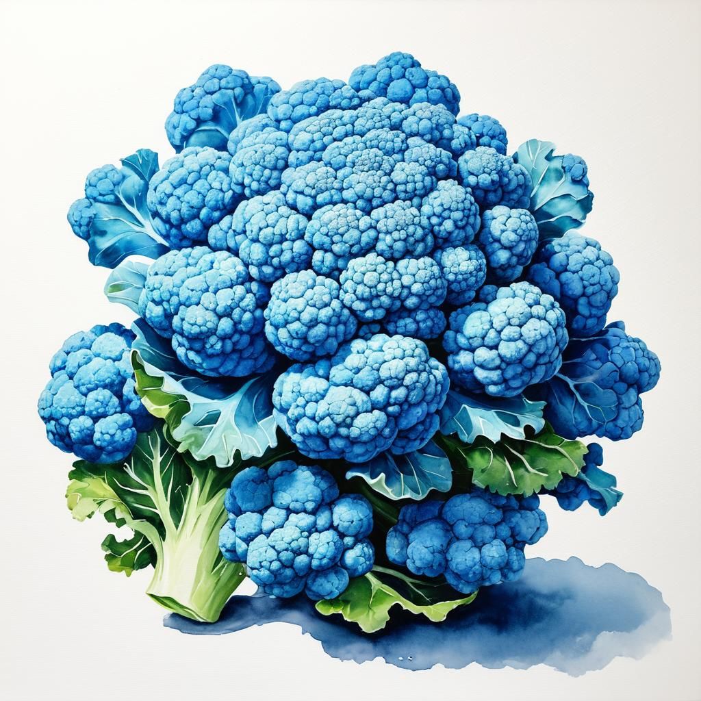 Acrylic blue cauliflower - AI Generated Artwork - NightCafe Creator