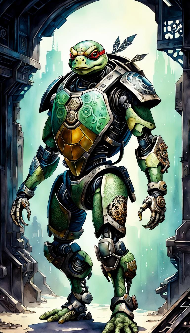 Ancient Cyborg Ninja-Turtle - AI Generated Artwork - NightCafe Creator