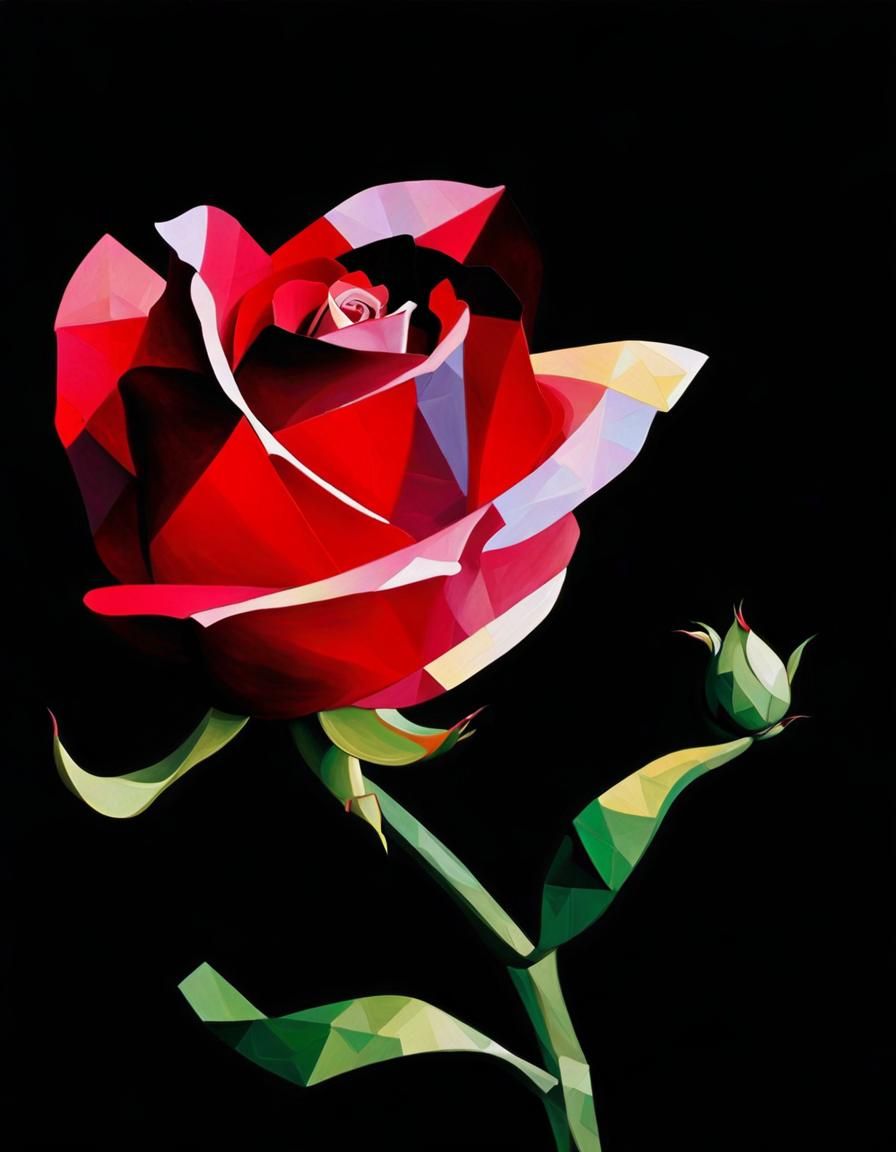 Cubist rose - AI Generated Artwork - NightCafe Creator