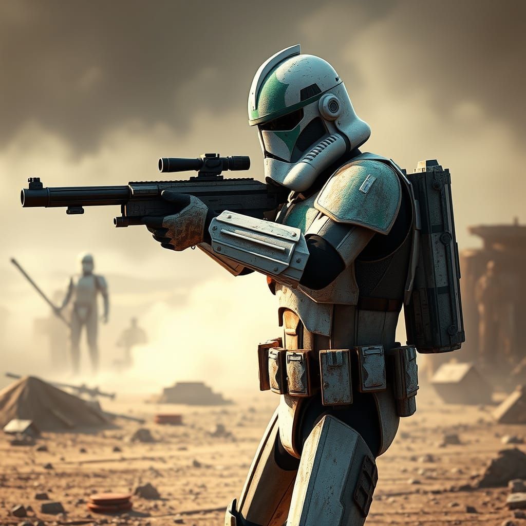 Realistic Clone Trooper Concept Art in Sci-Fi Sett... - AI Art
