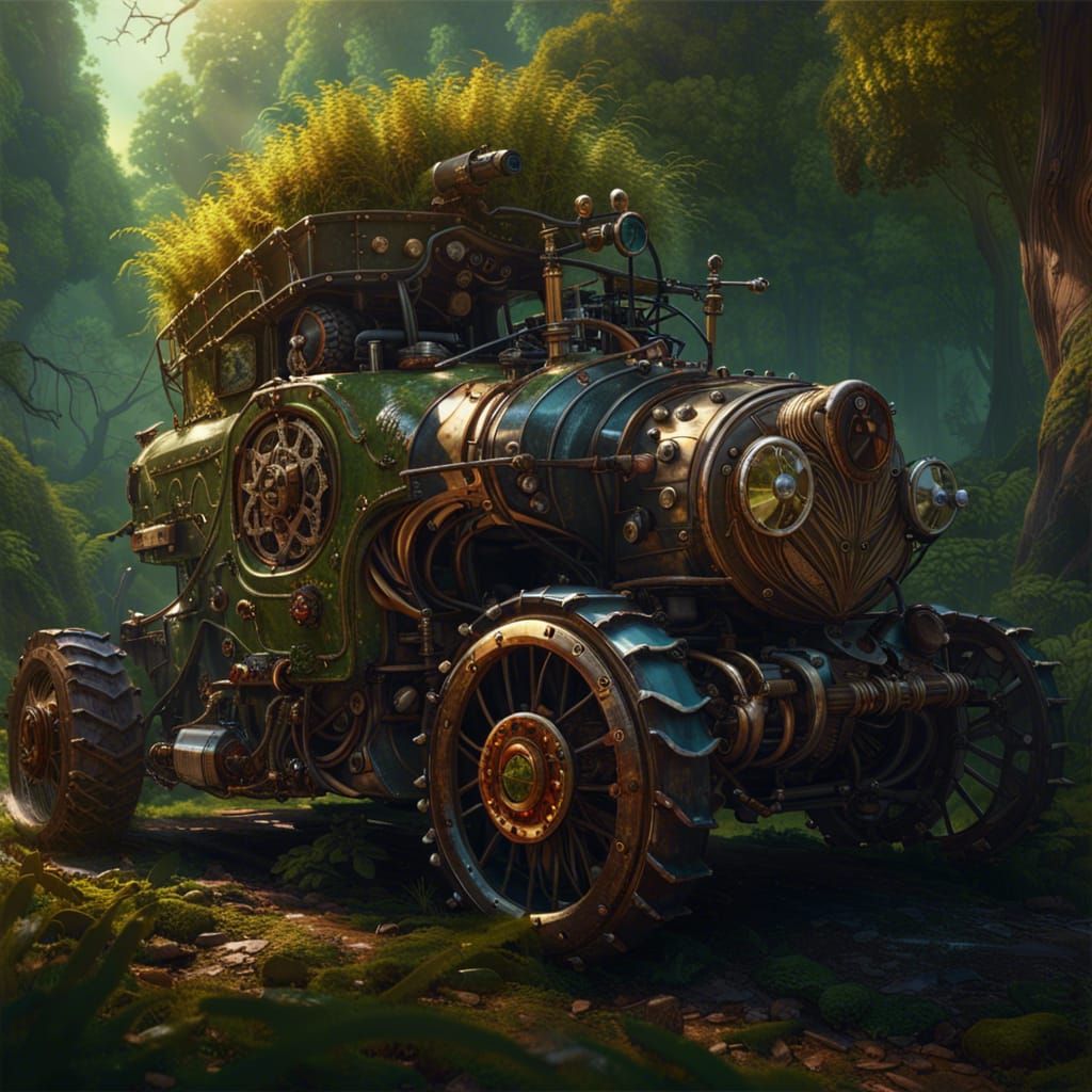 An armored steampunk hot-rod - AI Generated Artwork - NightCafe Creator