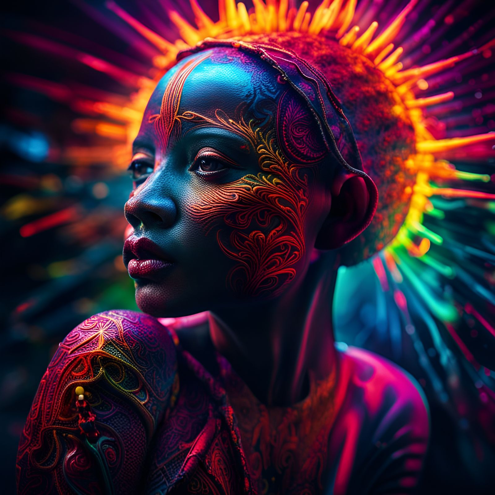 Allow the new to be born in you, radiant vibrant fluo colors bright ...