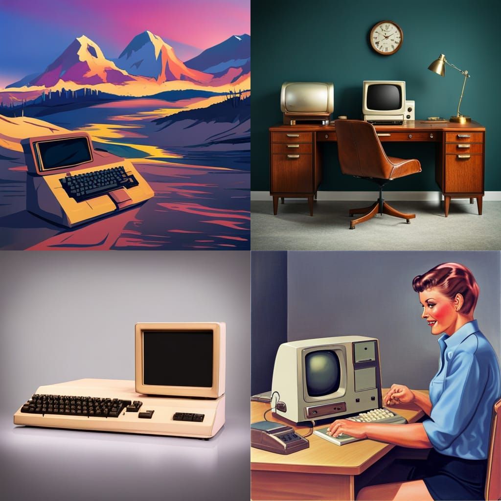 Retro computer - AI Generated Artwork - NightCafe Creator