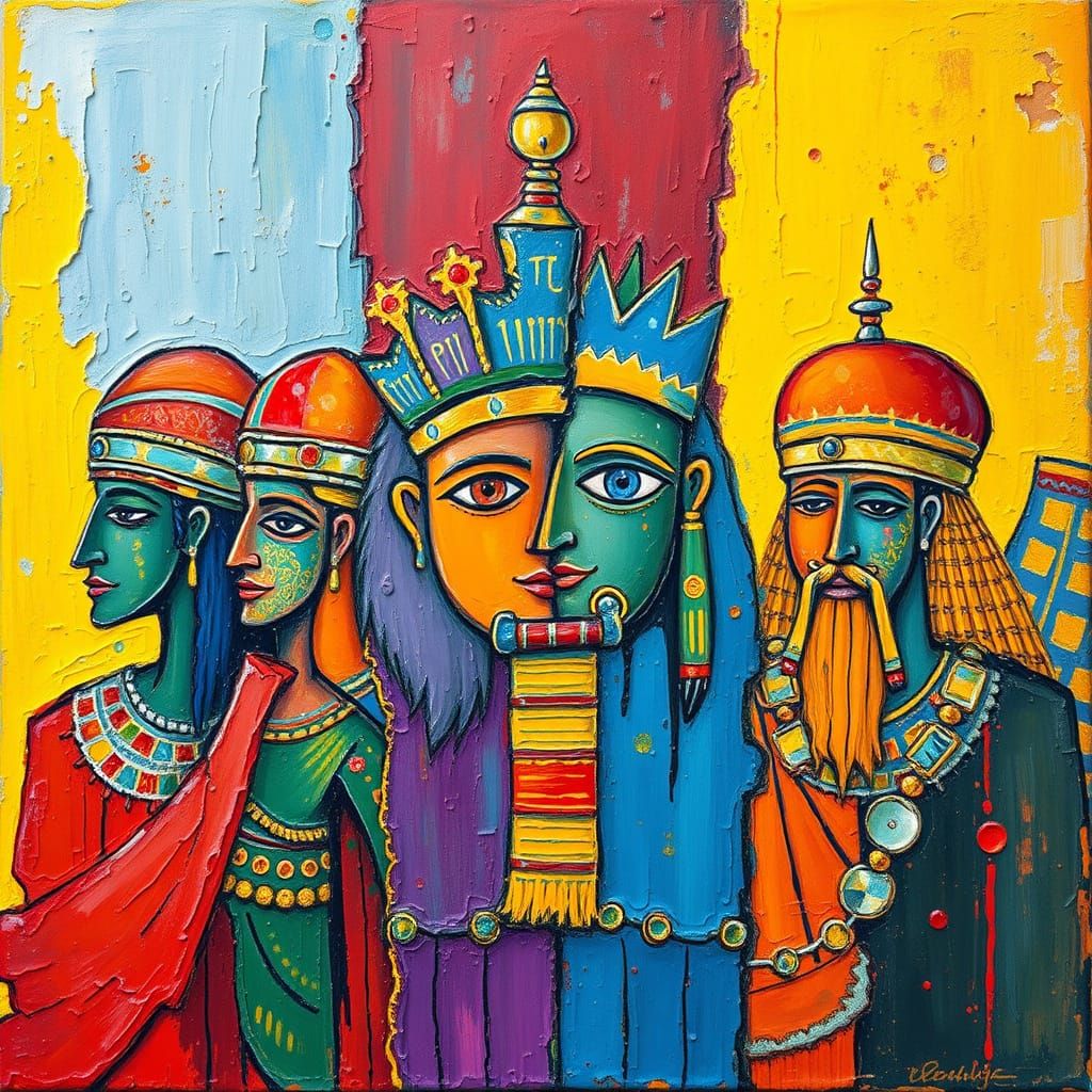 the sumerian kings list - Ancient Sumerian Rulers in Vibrant...