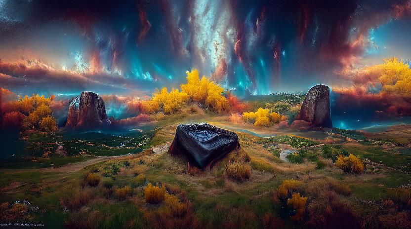 Landscape experiments rzpZEXSUDyZvrcK5yGGD Charred Meteorite from Alien Technology : r/nightcafe