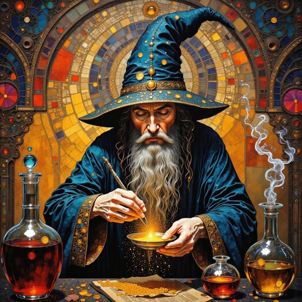 A special concoction. - Ancient Wizard in a Vibrant Dungeon