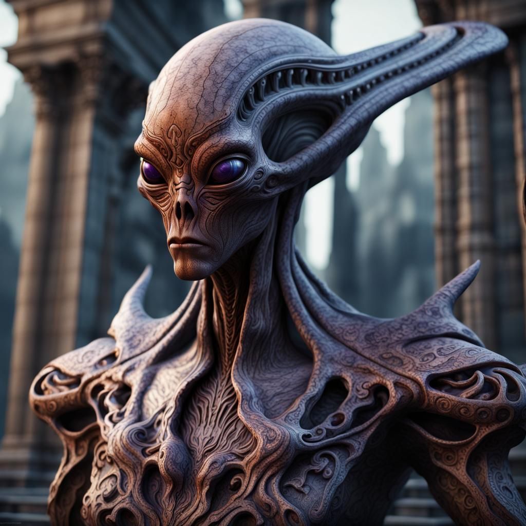 Alien head - AI Generated Artwork - NightCafe Creator