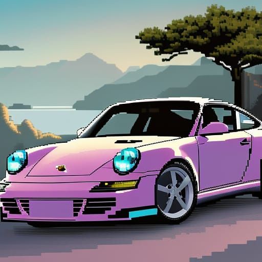 Porsche in Pixel-Art 4 - AI Generated Artwork - NightCafe Creator