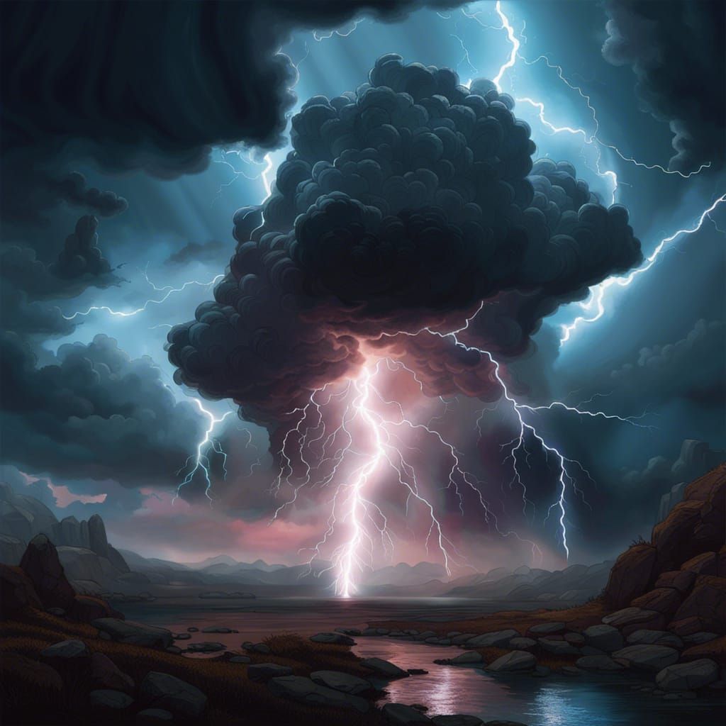Amazing Lightning Bolts Storm insanely detailed realistic breathtaking ...
