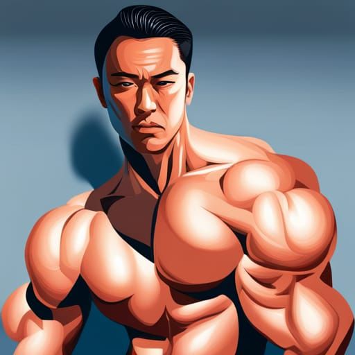 Handsome Japanese Bodybuilder - AI Generated Artwork - NightCafe Creator