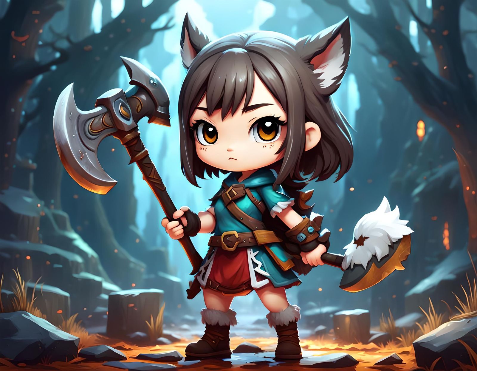 Chibi Warrior. - AI Generated Artwork - NightCafe Creator