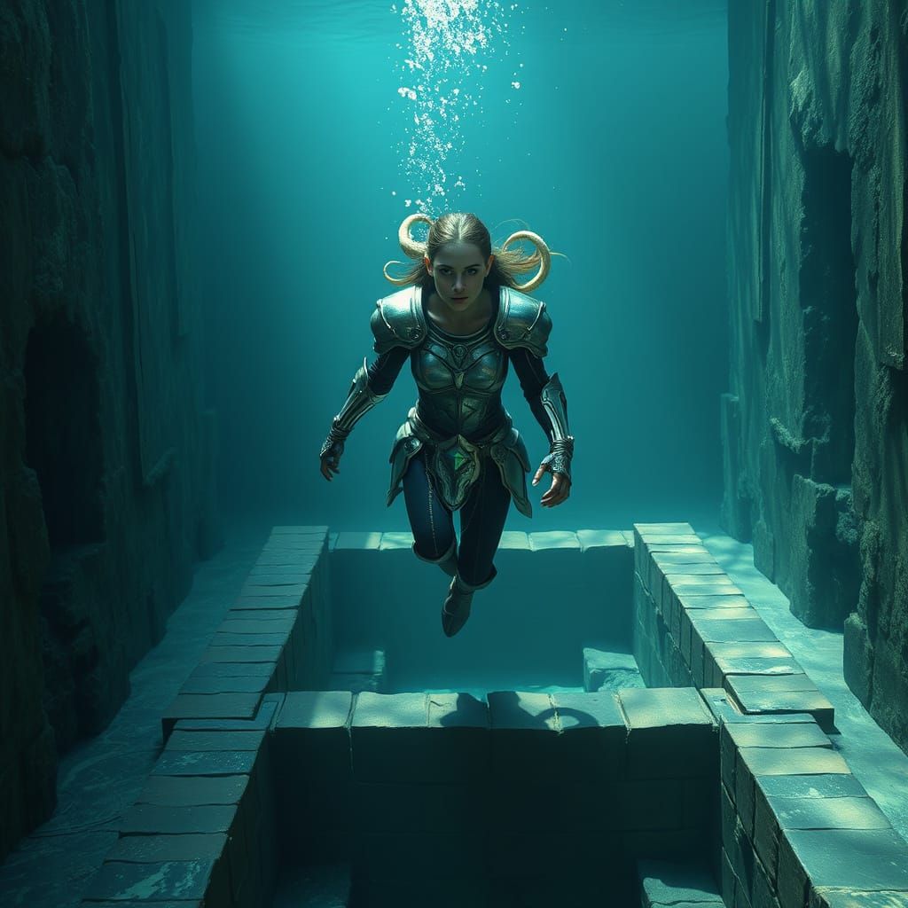 Fey Woman Emerges from Mystical Depths with Mutate... - AI Art