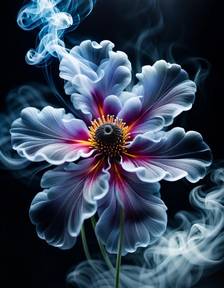 Smoky flower - AI Generated Artwork - NightCafe Creator