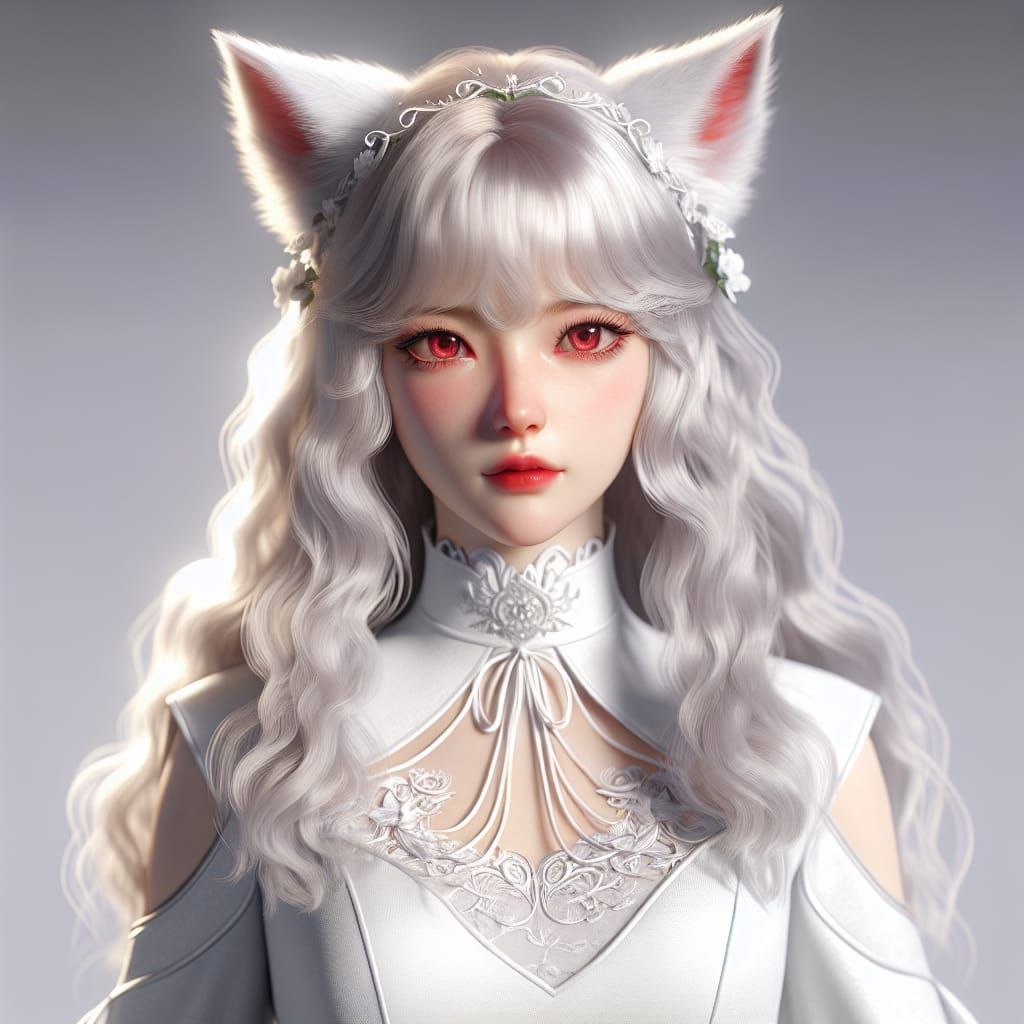 The Ethereal White Wolf Princess - AI Generated Artwork - NightCafe Creator