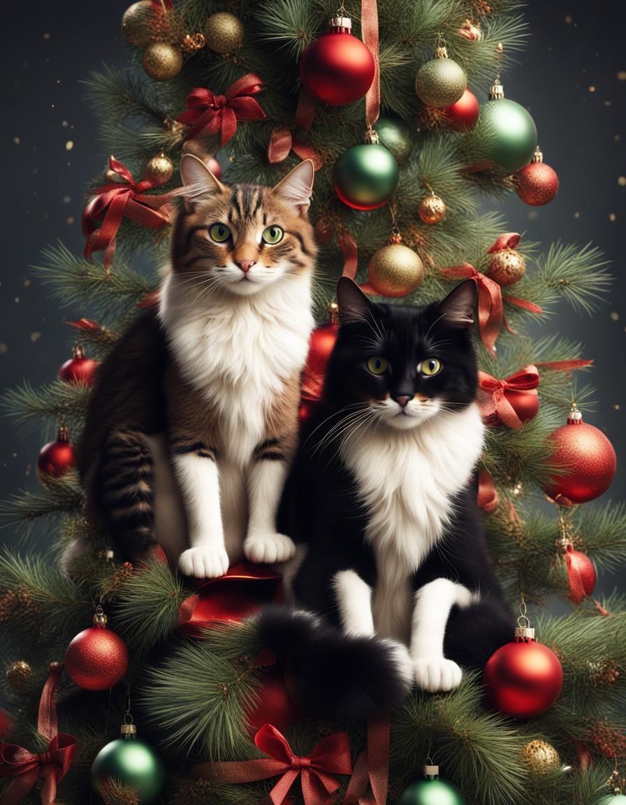 Christmas Cats - AI Generated Artwork - NightCafe Creator