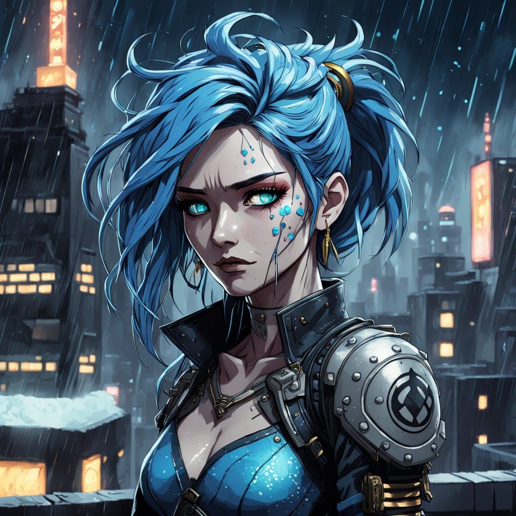 Jinx in Haunted Tears, Pixel Art - AI Art