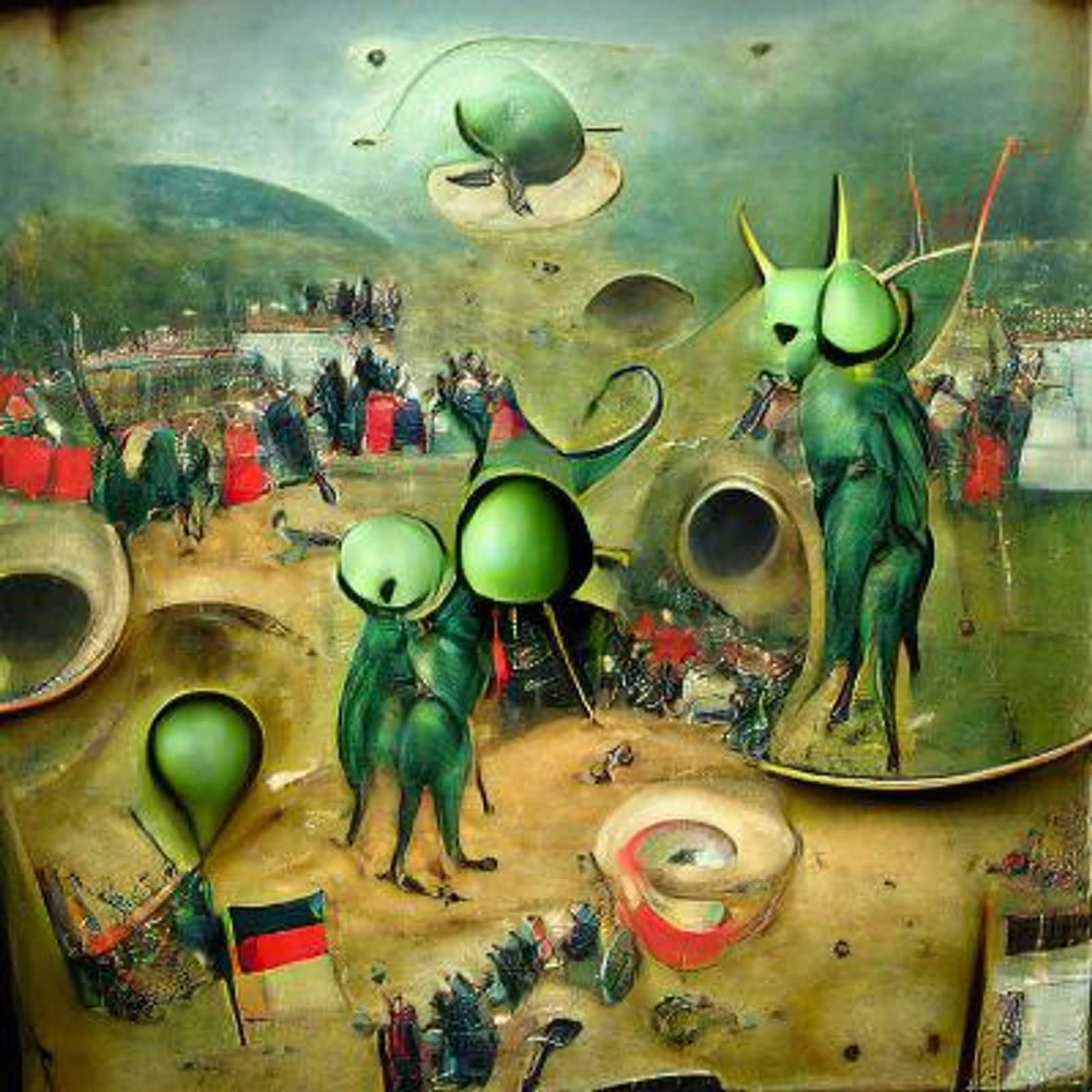 Alien invasion in the hell - AI Generated Artwork - NightCafe Creator