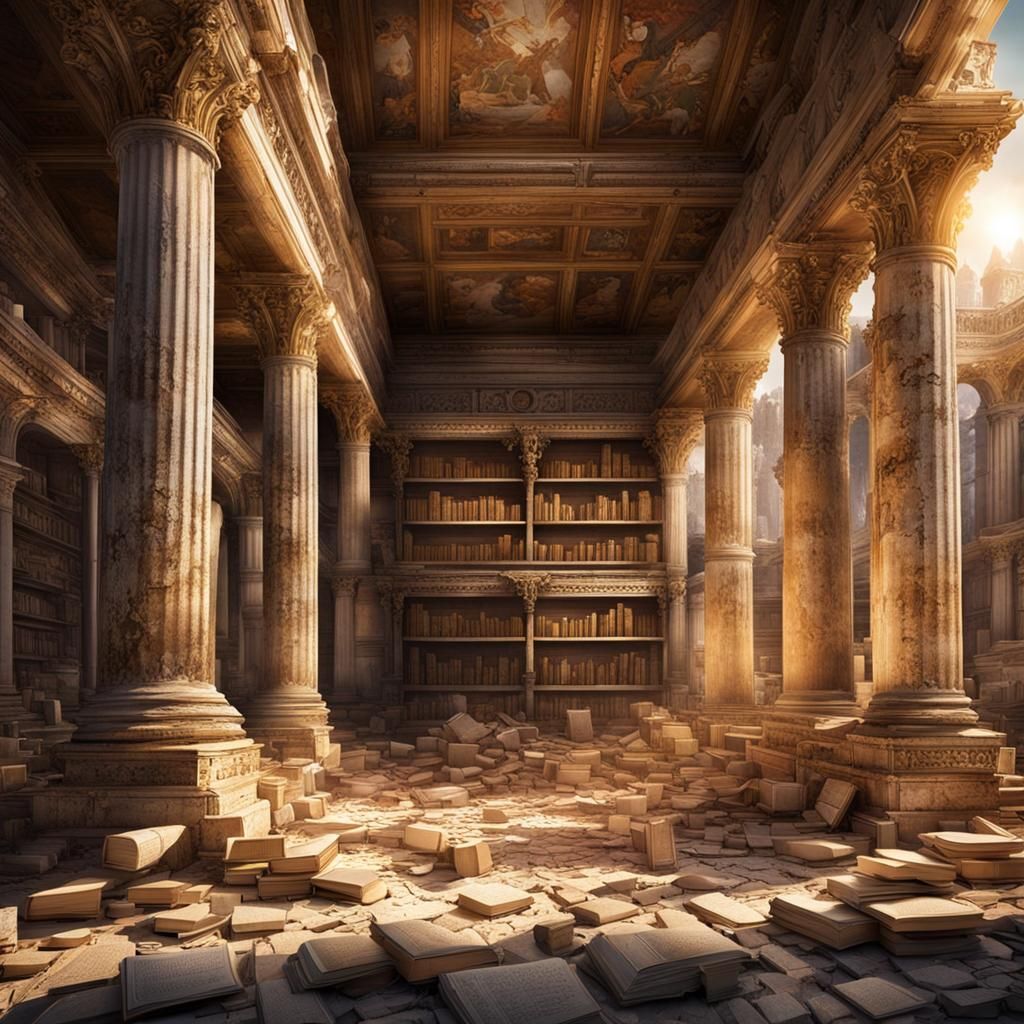 Ancient Library - AI Generated Artwork - NightCafe Creator