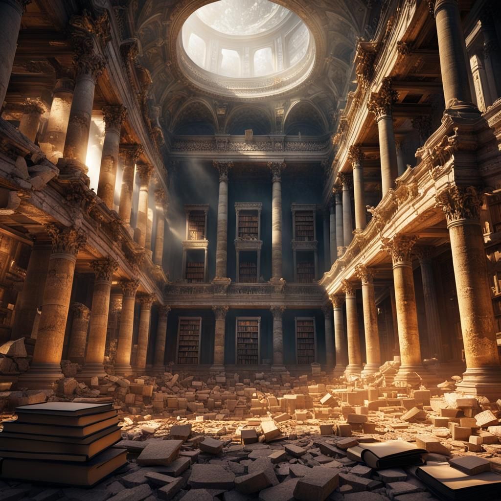 Ancient Library - AI Generated Artwork - NightCafe Creator