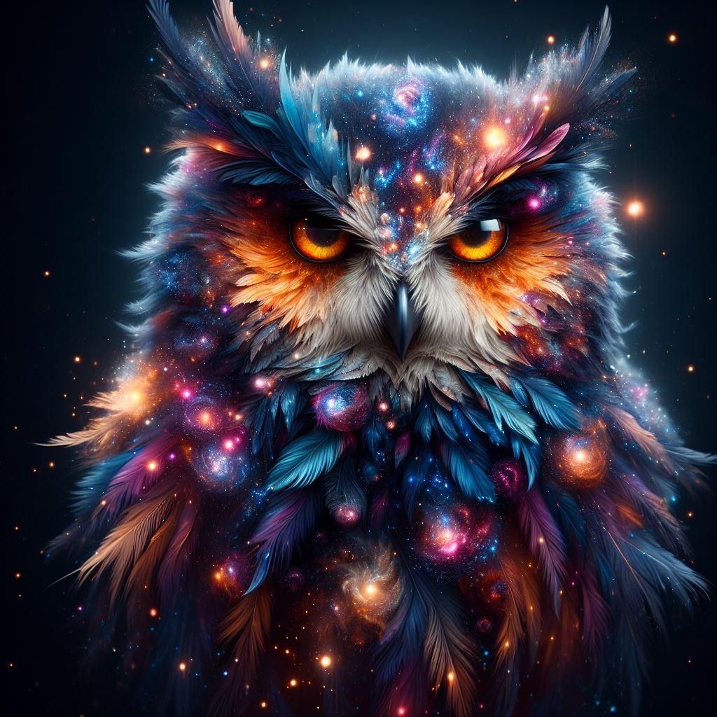 Cosmic Owl - AI Generated Artwork - NightCafe Creator