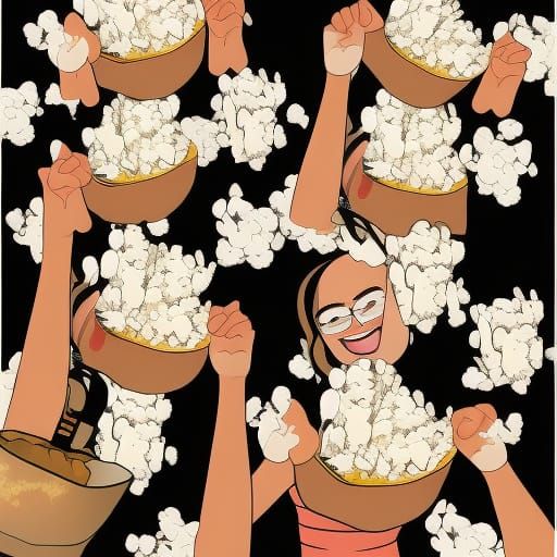 Popcorn battle - AI Generated Artwork - NightCafe Creator