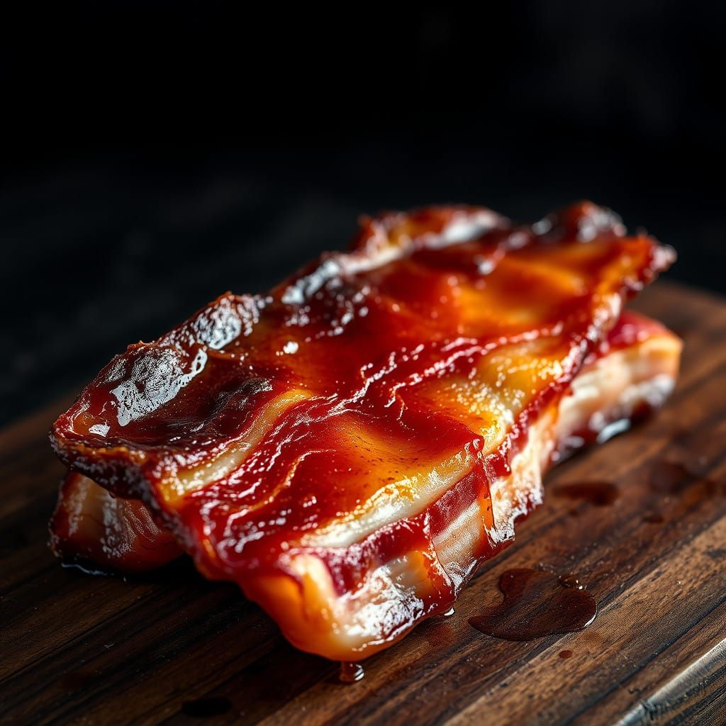 Bacon Day - Crispy Billion Dollar Bacon on Dark Wood Cutting...