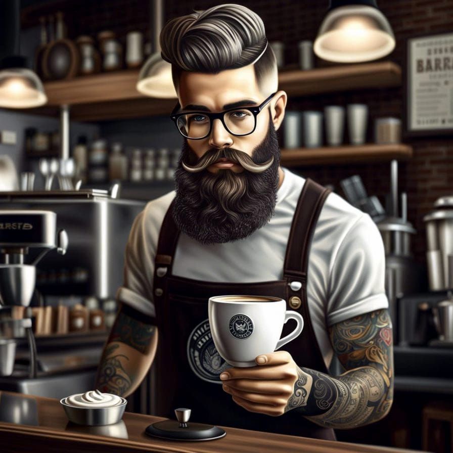 Hipster barista - AI Generated Artwork - NightCafe Creator