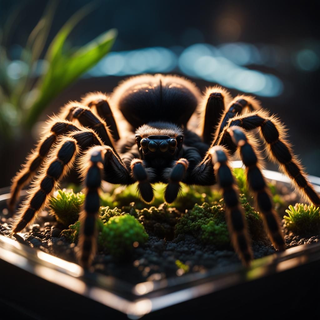 Tarantula in a Terrarium (1) - AI Generated Artwork - NightCafe Creator