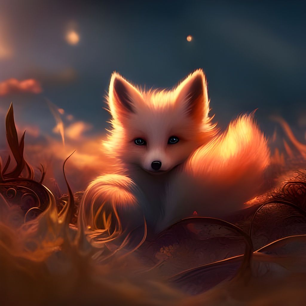 Cute fox cub. - AI Generated Artwork - NightCafe Creator