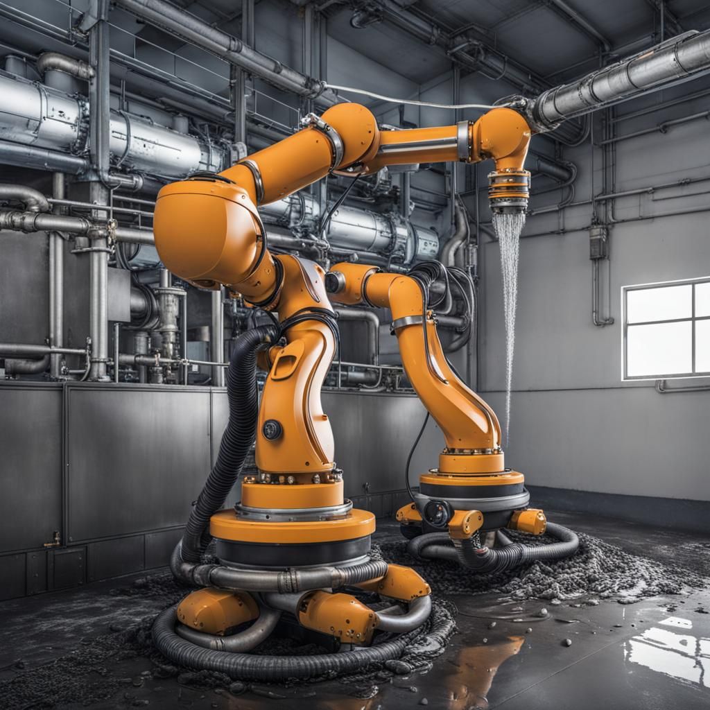 Industrial robot cleaning sewage pipes - AI Generated Artwork ...