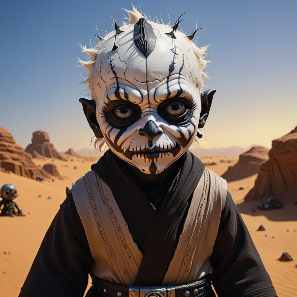 A ragdoll baby Darth Maul as Jack Skellington in tatooine ...