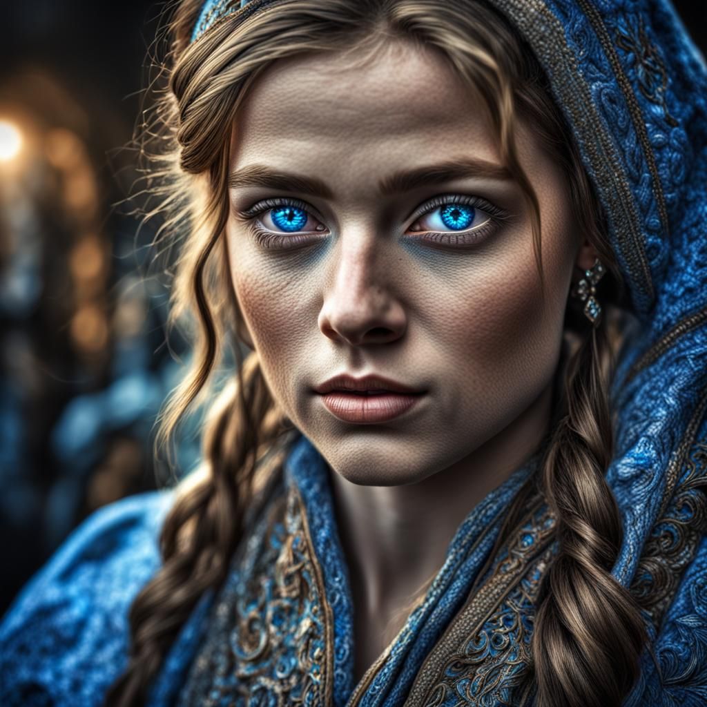 beautiful blue eyed lady - AI Generated Artwork - NightCafe Creator