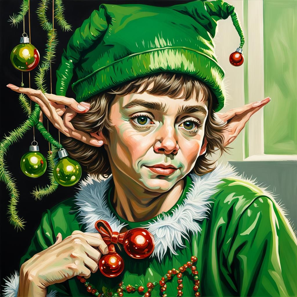Christmas elf - Elegant Jungle Elf Captured in Whimsical Clo...