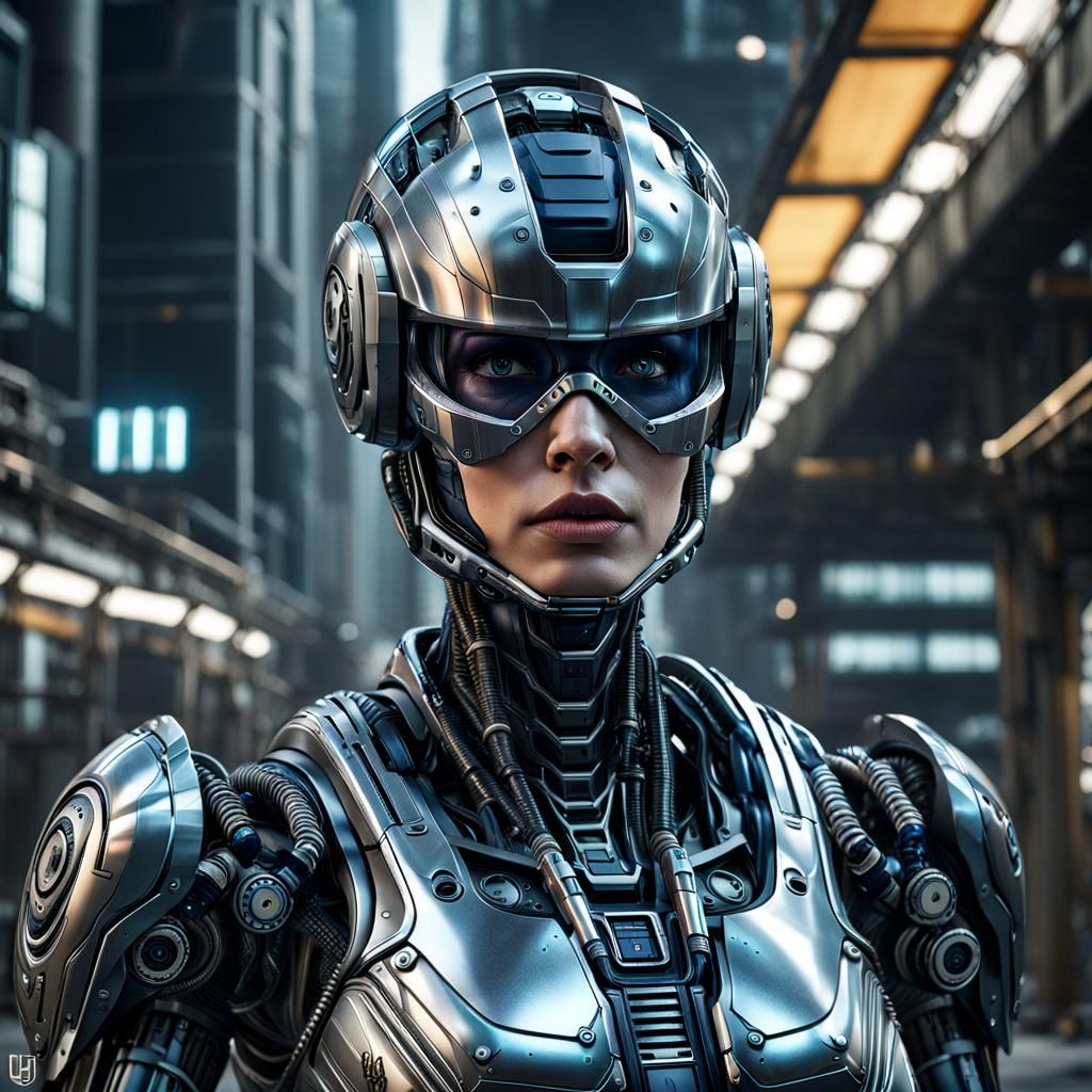 Lady Robocop - AI Generated Artwork - NightCafe Creator