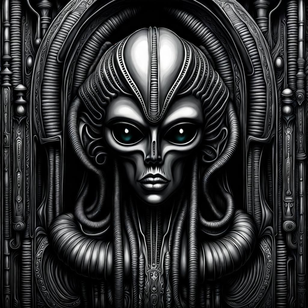90's Retro H.R. Giger Style - AI Generated Artwork - NightCafe Creator