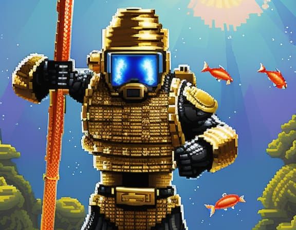 16-Bit Protector of Atlantis - AI Generated Artwork - NightCafe Creator