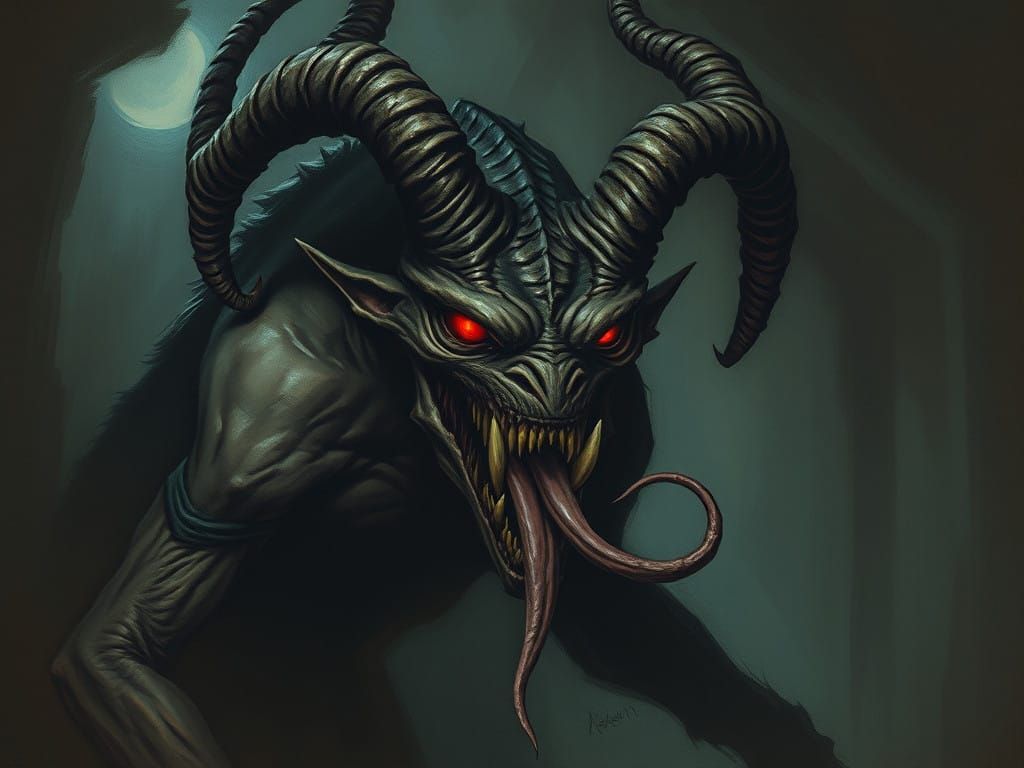 Ethereal Beast of Dark Descent in Red Eyes and Twi... - AI Art