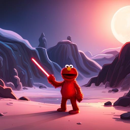 Elmo goes to Hoth - AI Generated Artwork - NightCafe Creator