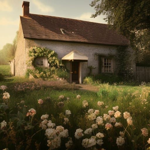Spring Farmhouse - AI Generated Artwork - NightCafe Creator