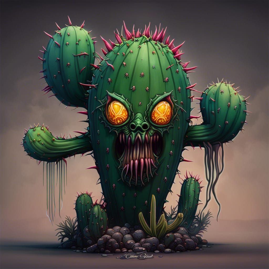 Mutated Cactus Horror - AI Generated Artwork - NightCafe Creator