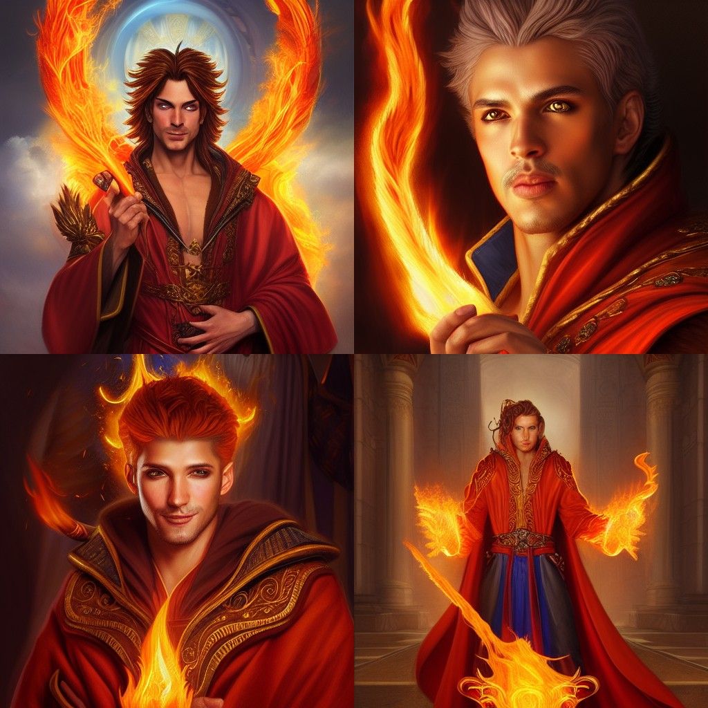 Laura Sava-style fire sorcerer 2 - AI Generated Artwork - NightCafe Creator
