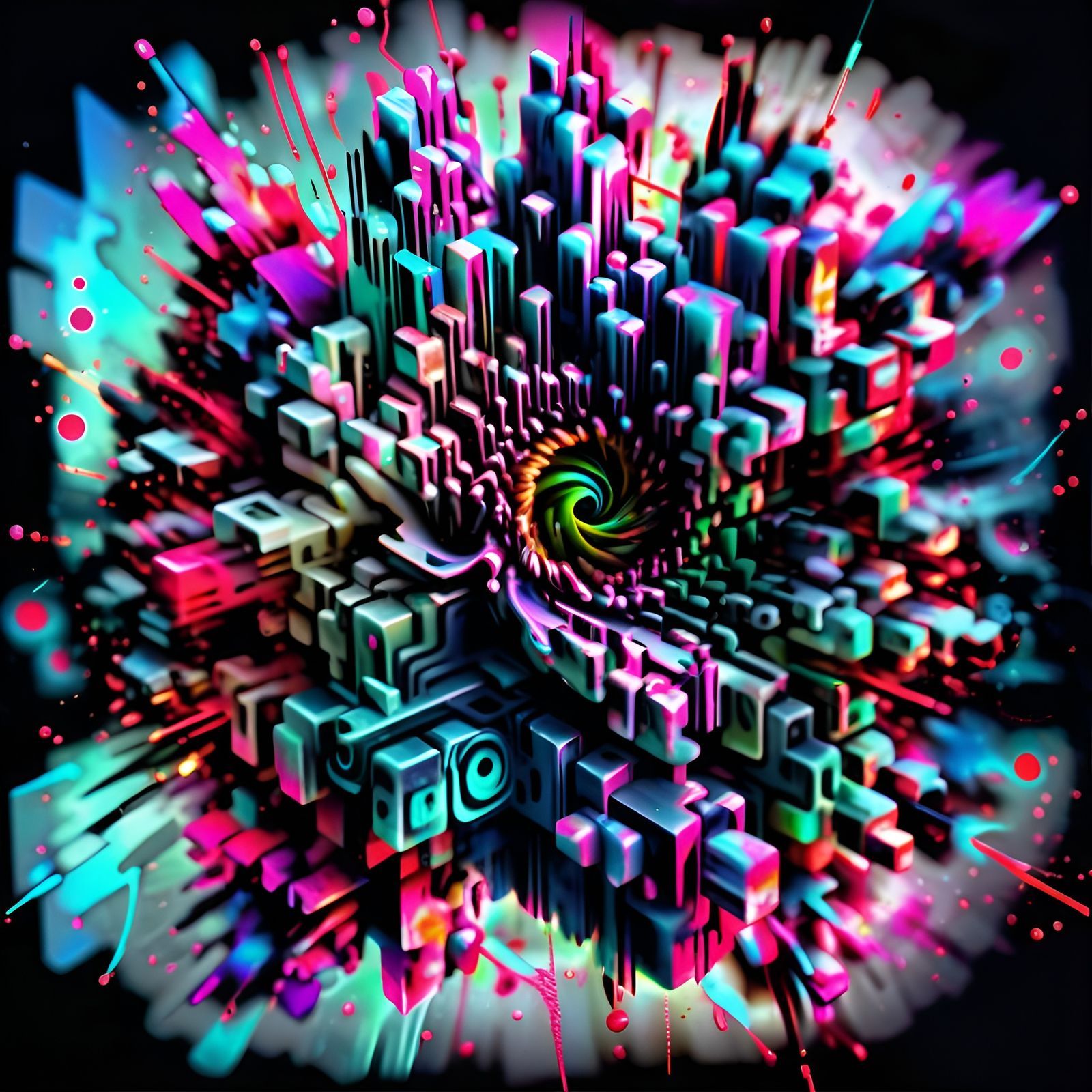Abstract geometric psy-art, 02mar24 - AI Generated Artwork - NightCafe ...