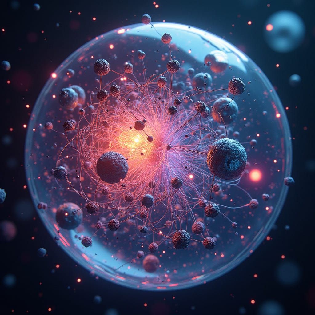 A Kaleidoscope of Subatomic Particles in a Vibrant... - AI Art