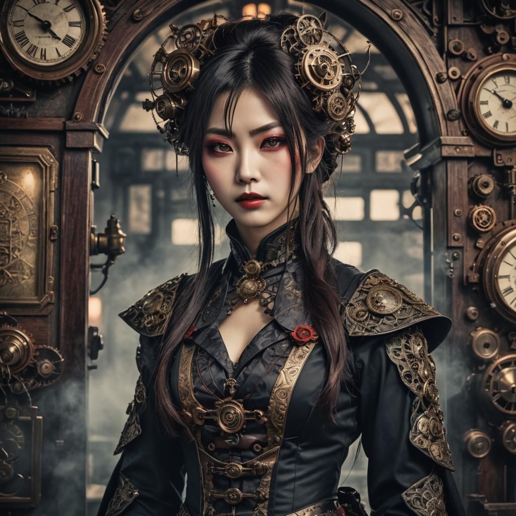 Japanese Steampunk Vampire. - AI Generated Artwork - NightCafe Creator