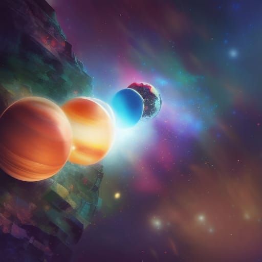 colourful, planets - AI Generated Artwork - NightCafe Creator