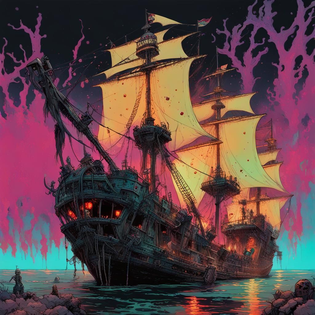 Skeleton ship - AI Generated Artwork - NightCafe Creator